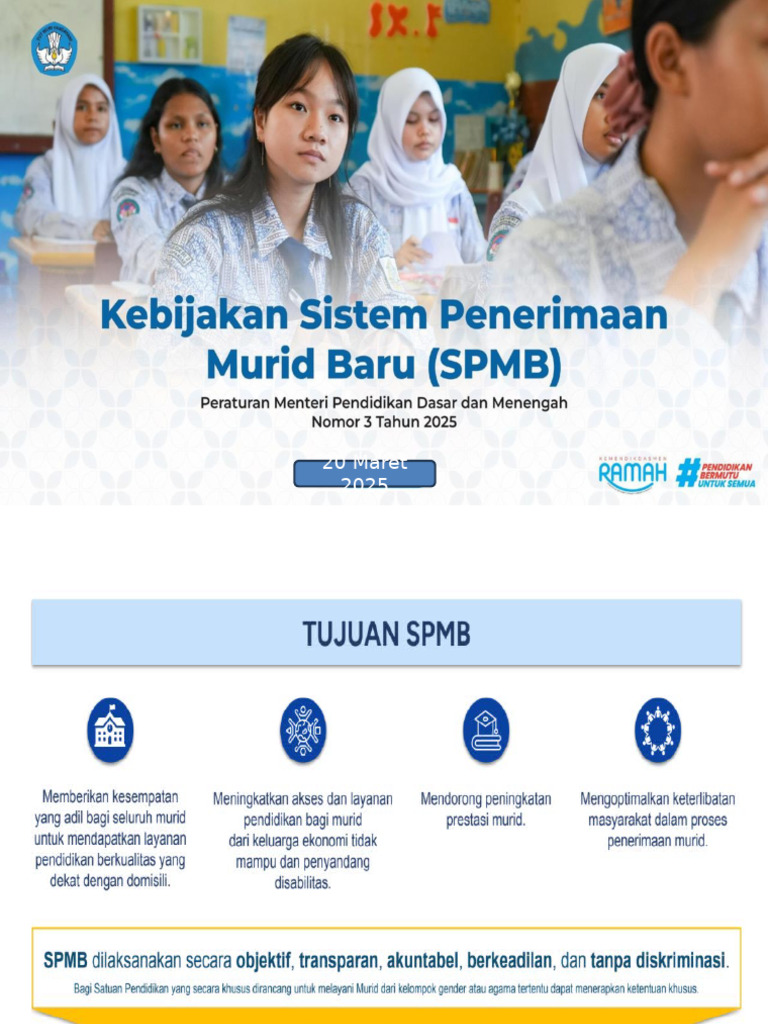 Kebijakan SPMB 2025 | PDF