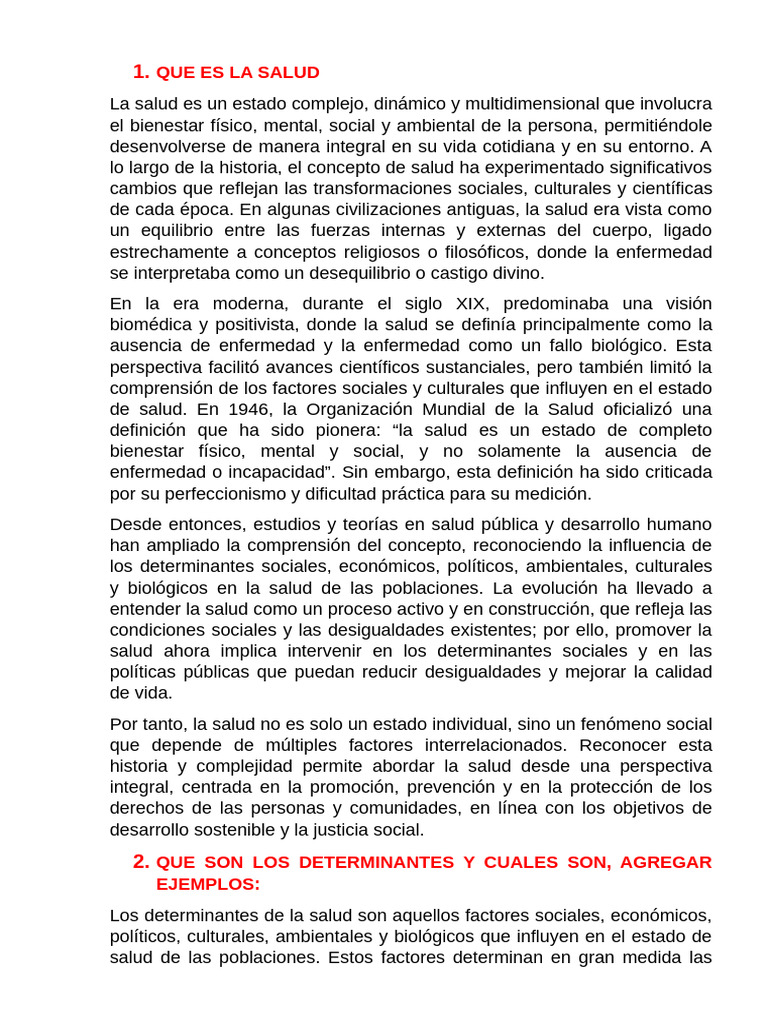 Parcial 1 QUE ES LA SALUD | PDF | Hospital | Cuidado de la salud