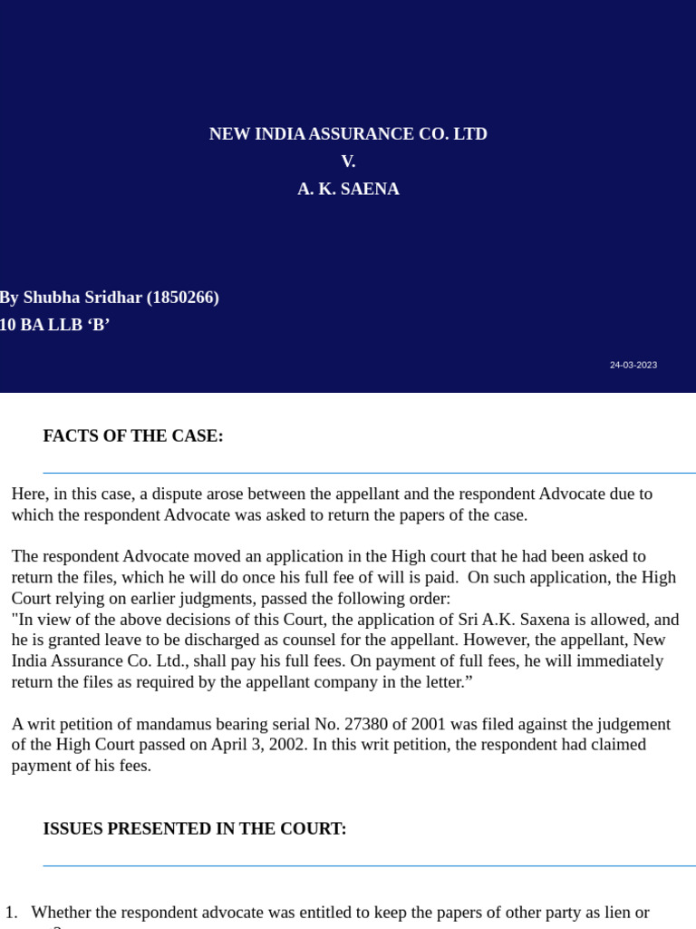 Pea Case Presentation Finale 2 | PDF | Lawsuit | Judgment (Law)