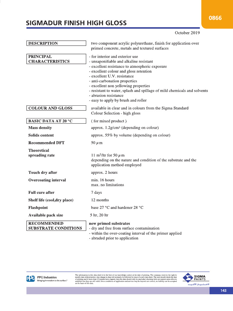0866 Sigmadur Finish High Gloss | PDF