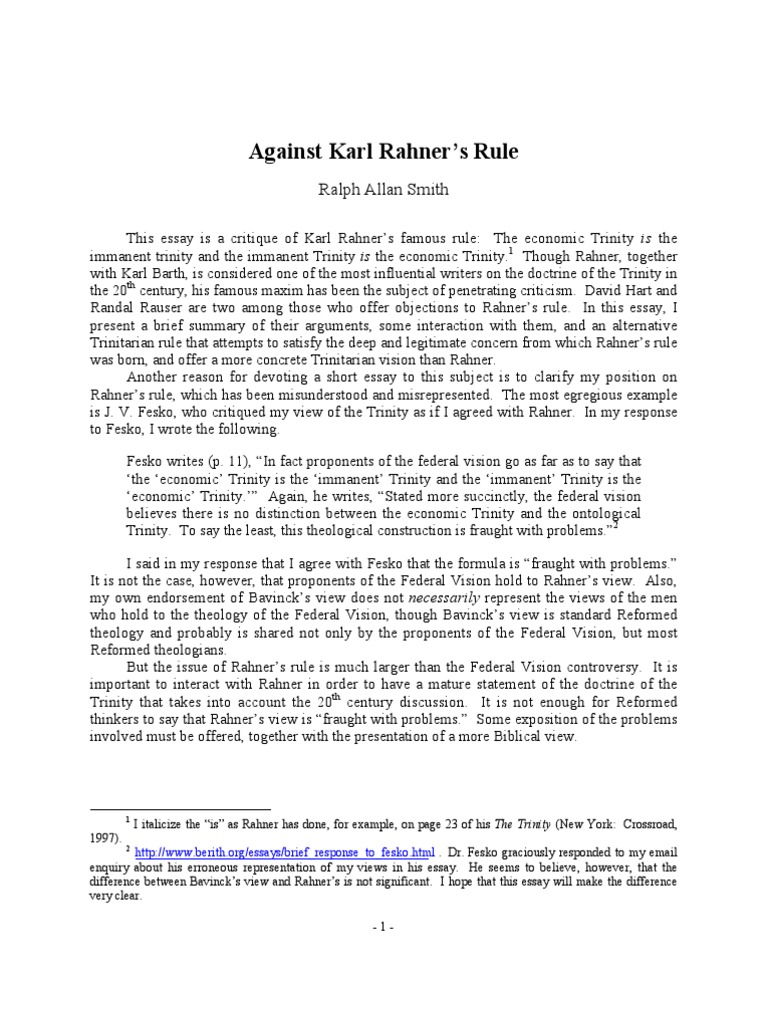 Against Karl Rahner S Rule HTTPWWW - Midamerica.eduresourcesjournal15jowers | PDF | Covenant ...