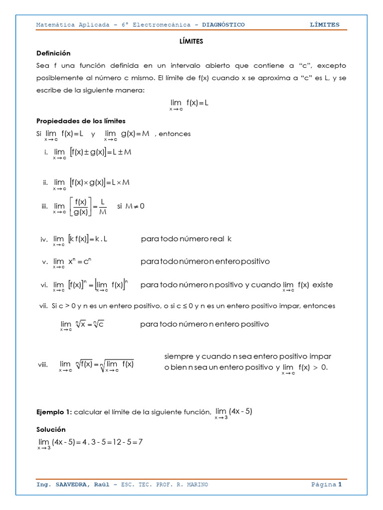 02 Límites Repaso | PDF | Asíntota | Límite (Matemáticas)