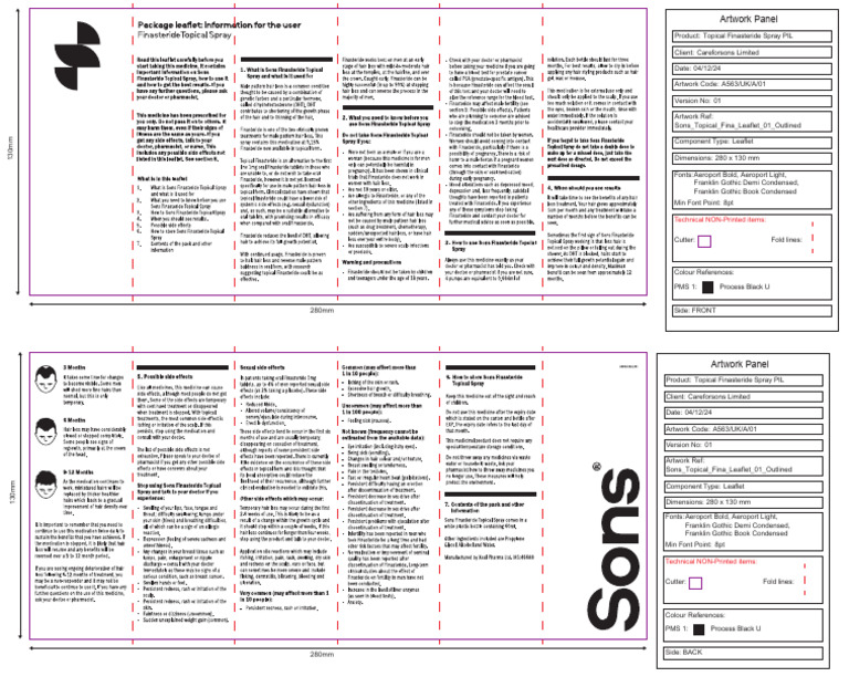Topical Finasteride Spray Leaflet | PDF