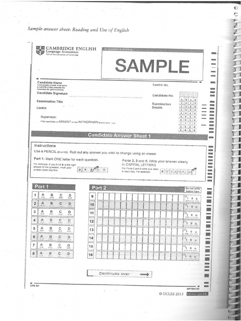 answersheet prof | PDF