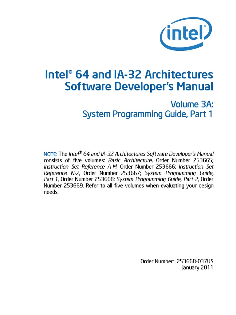 Intel® 64 And Ia 32 Architectures Software Developers Manual Pdf