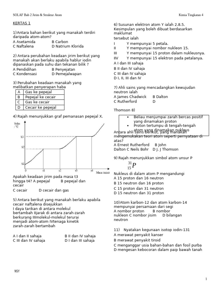 T4 Bab 2 Struktur Atom | PDF