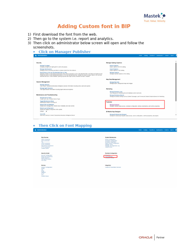 Document For Adding New Font in Bip Report | PDF