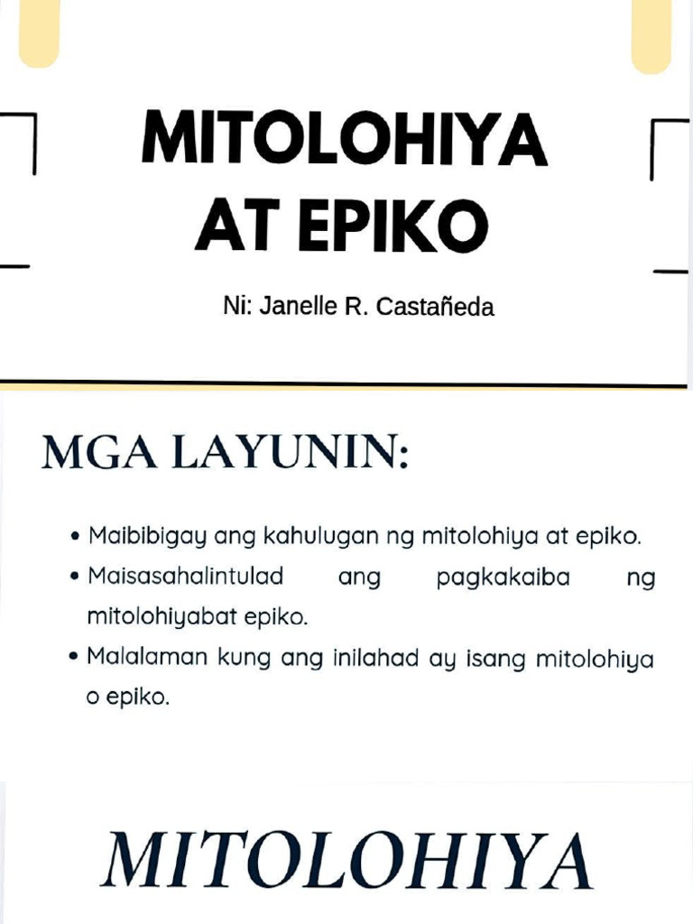 Mitolohiya at Epiko | PDF
