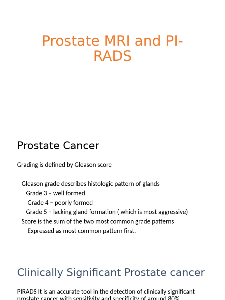 Prostate MRI and PI-RADS - Copy | PDF | Prostate Cancer | Magnetic ...