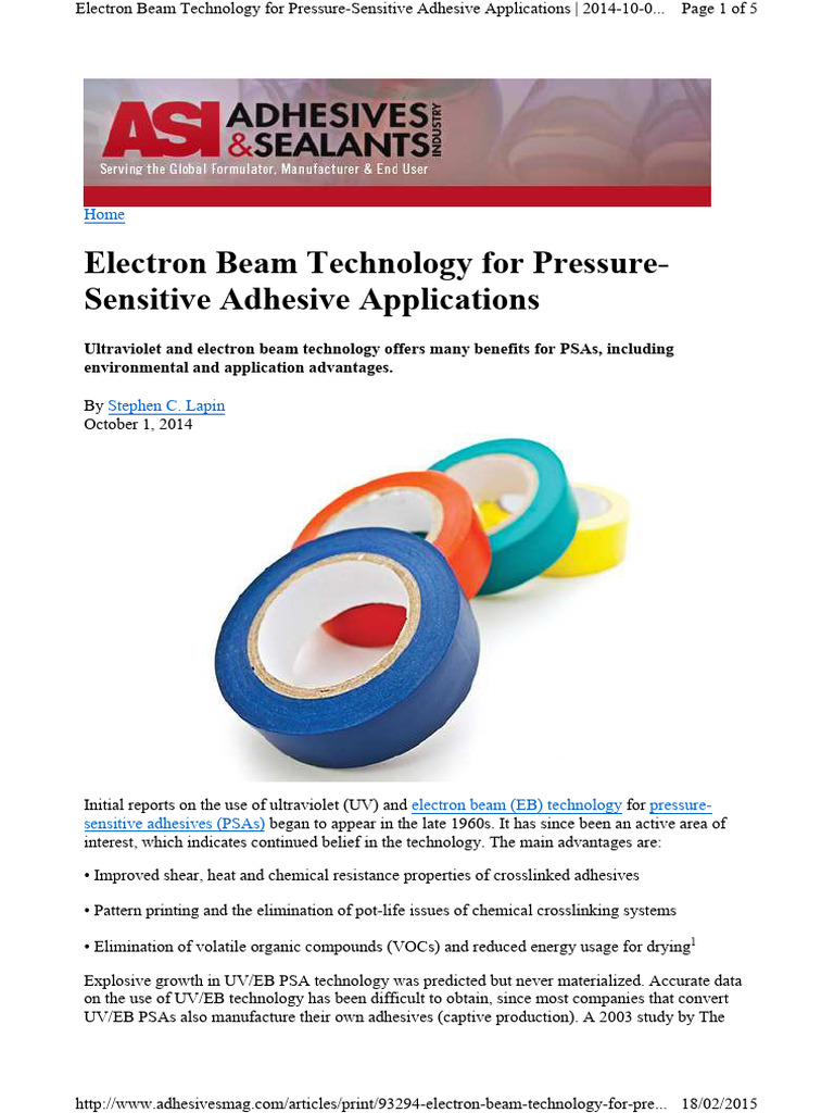 Electron Beam Technology | PDF | Adhesive | Polymers