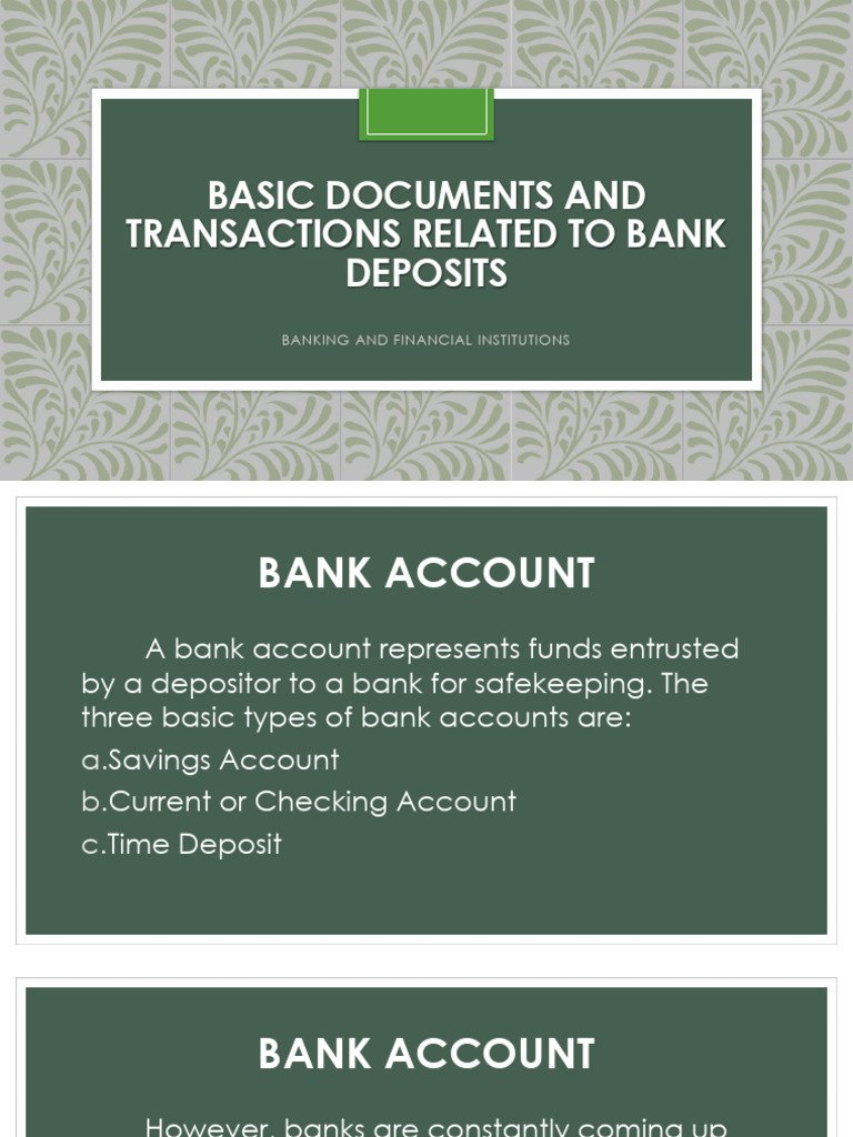 Understanding Bank Accounts and Checks | PDF | Cheque | Transaction Account