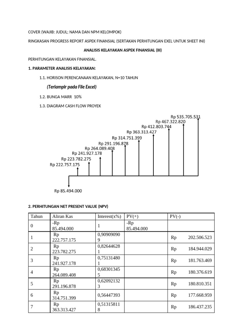 12 - Progress Report12 - Analisis Kelayakan Invetasi Dan Finansial Iii | PDF