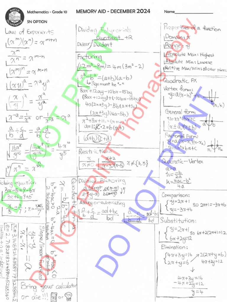 Memory AID 10SN | PDF