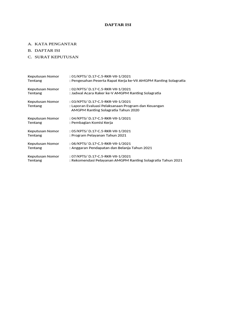 Surat Keputusan Raker | PDF