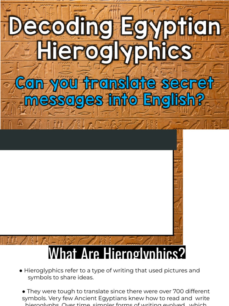 Hieroglyphics Activity - Simmons - Grade - 6 | PDF