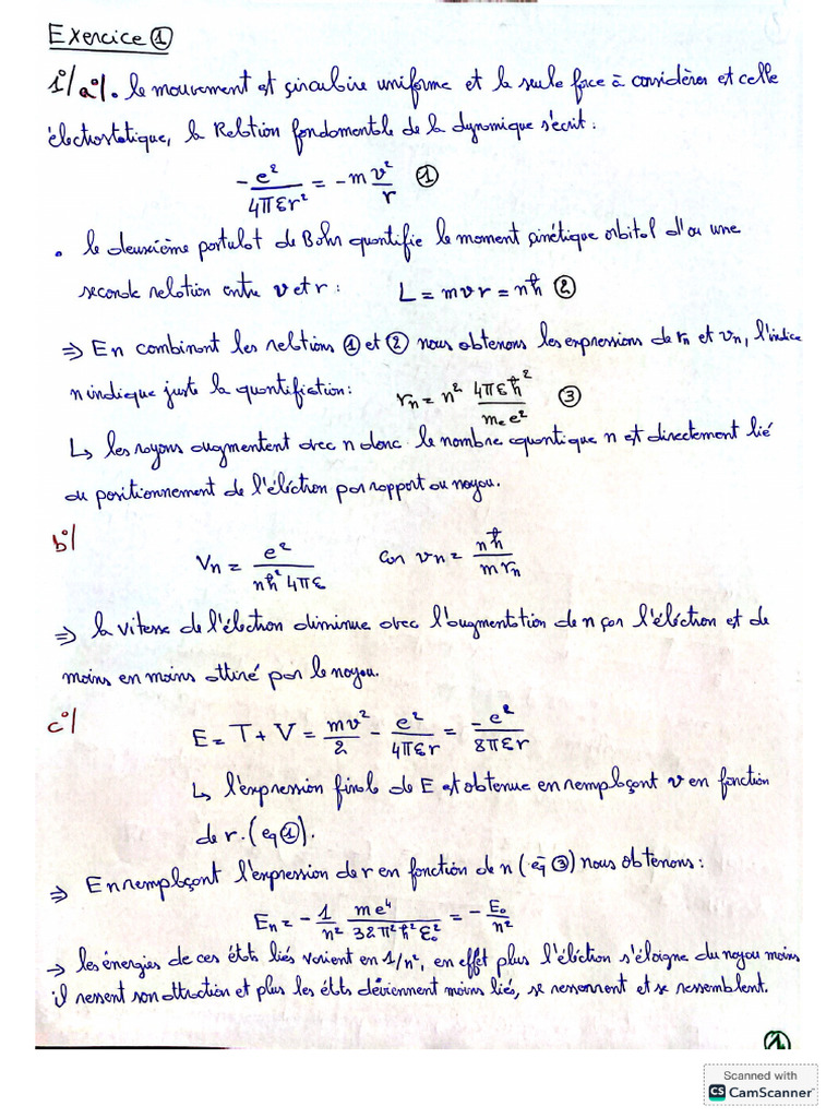 Correction Du TD Physique Atomique | PDF