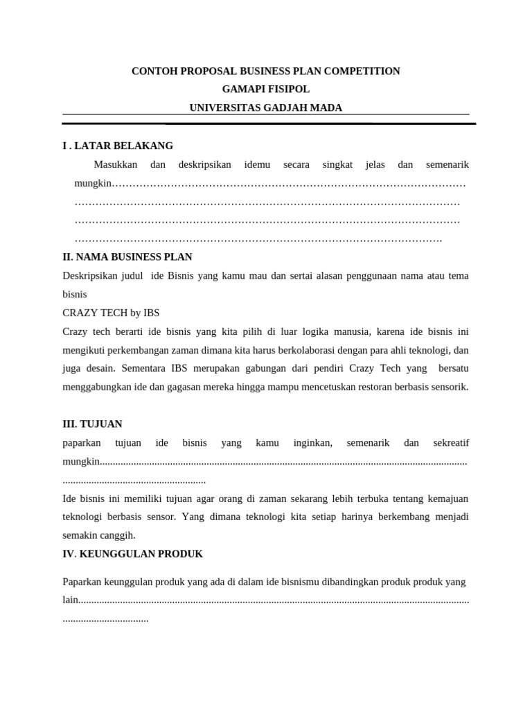 Proposal Rencana Bisnis Martabak Manis | PDF