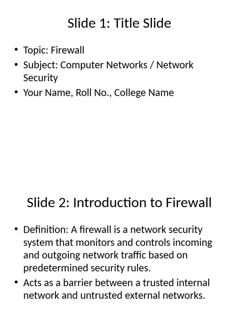 Firewall Presentation | PDF