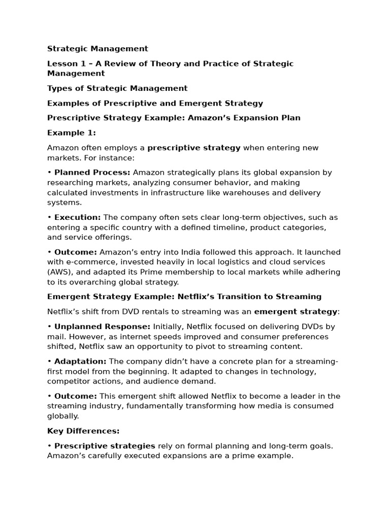 Lesson 1 - Strategic Approaches | PDF | Netflix | Strategic Management