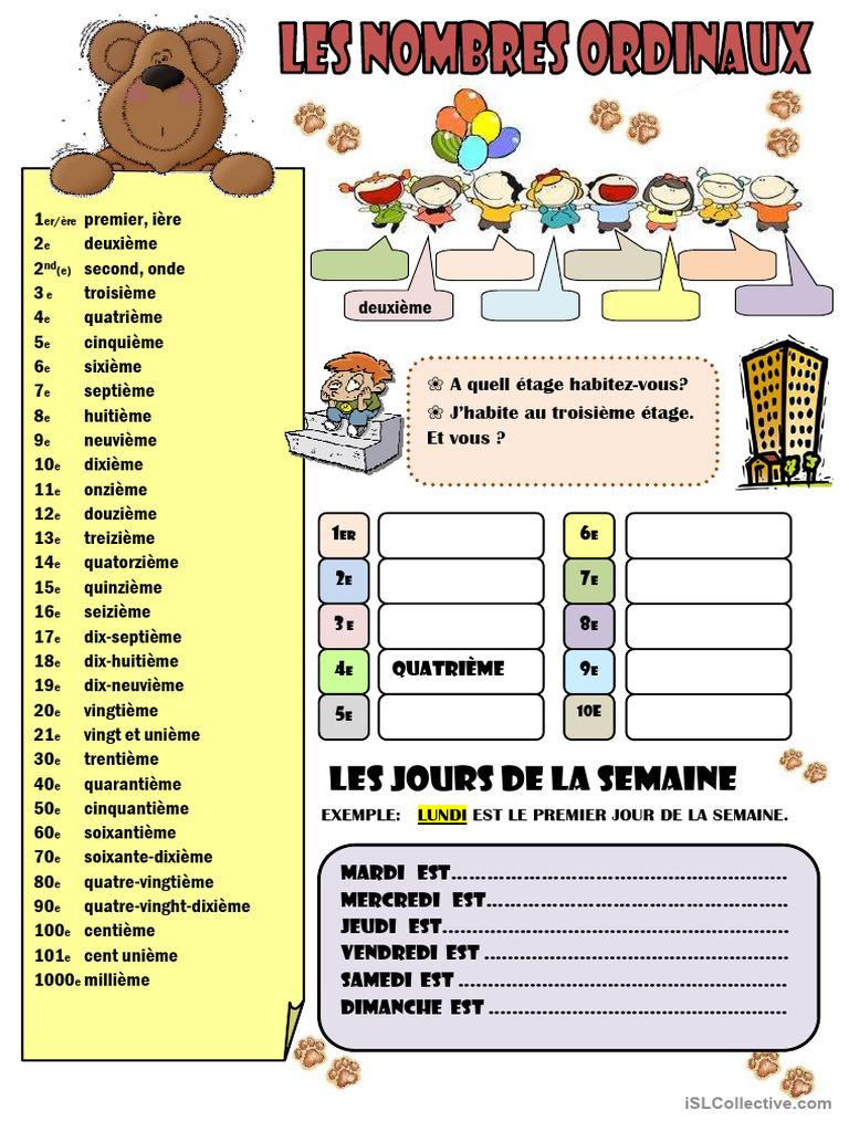 Nombres ordinaux en français | PDF