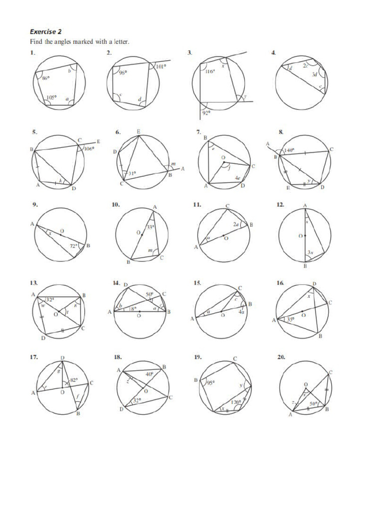 Circle Theorem Ex | PDF