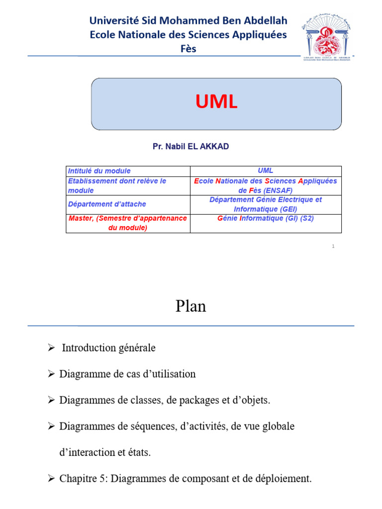 Introduction au Génie Logiciel et UML | PDF | Langage de Modélisation ...