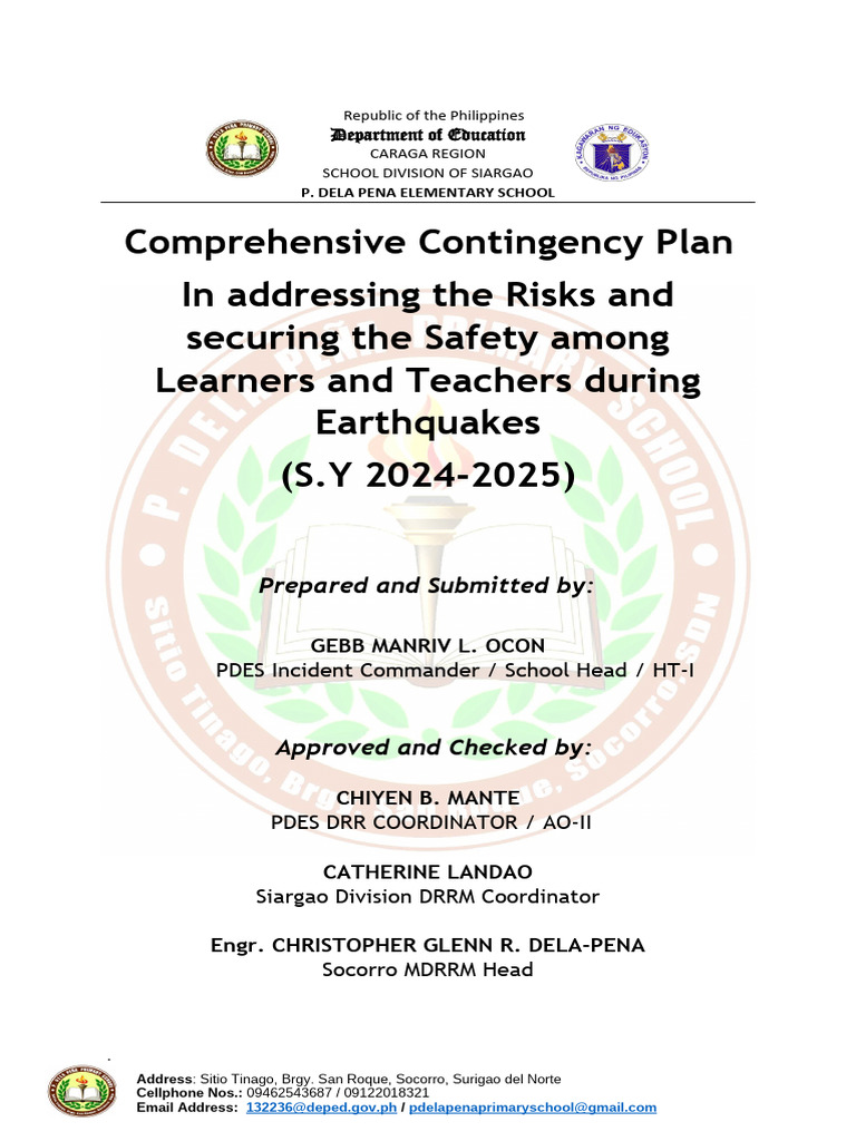PDES Contigency Plan Earthquake | PDF | Earthquakes