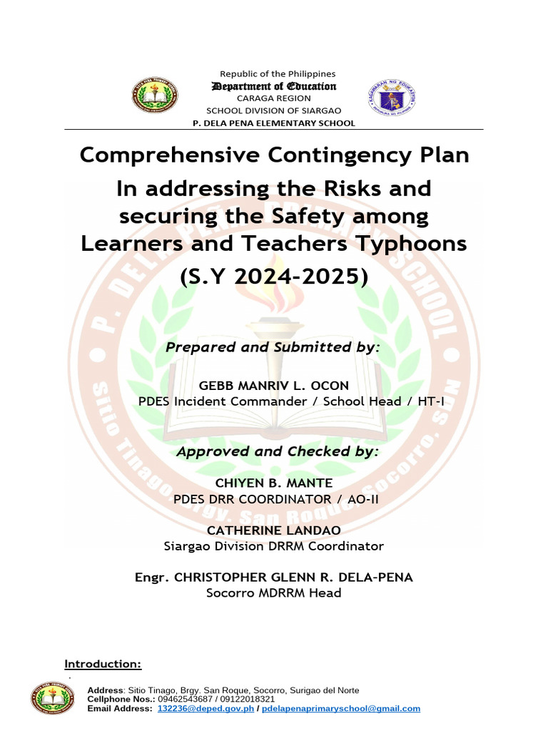 Pdes Contigency Plan Typhoon | PDF | Emergency Management | Emergency ...