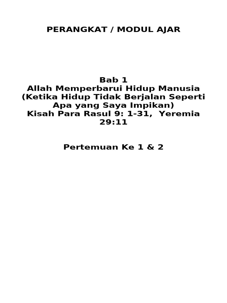 Modul Ajar Bab 1 Pertemuan Ke 1 - 2 | PDF