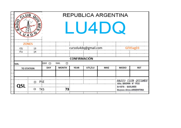 tarjeta qsl | PDF