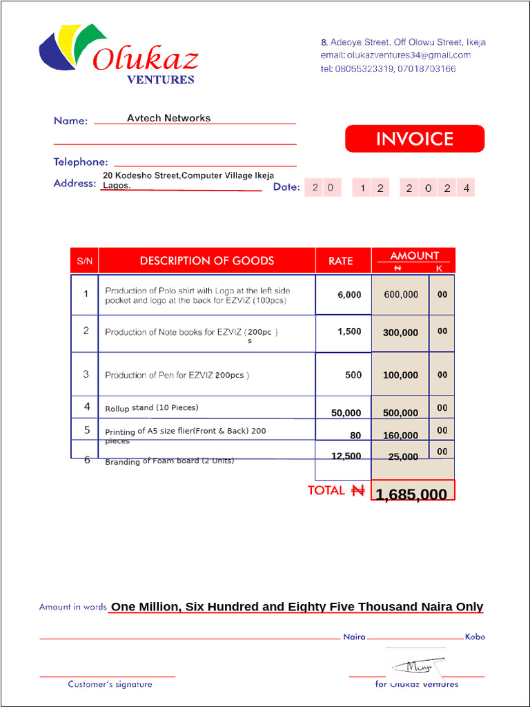 INVOICE NEW-POLO SHIRT, PEN AND NOTEBOOKS EZVIZ.dddddddddddddddd_014040 ...