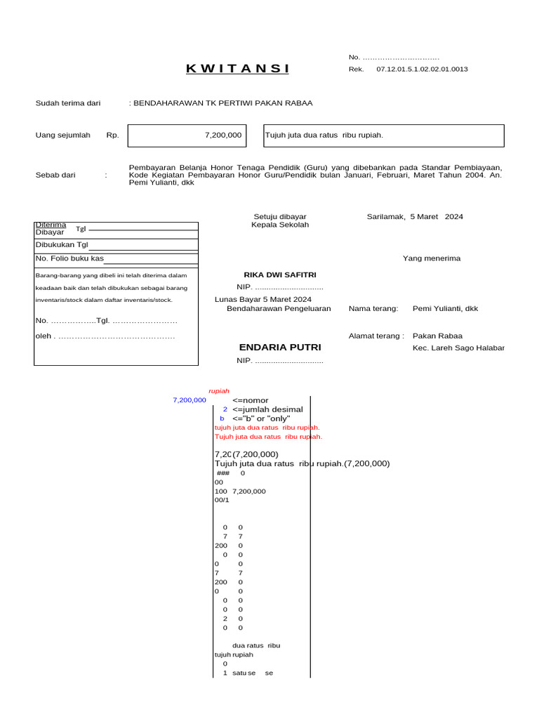 KWITANSI DINAS (1) | PDF