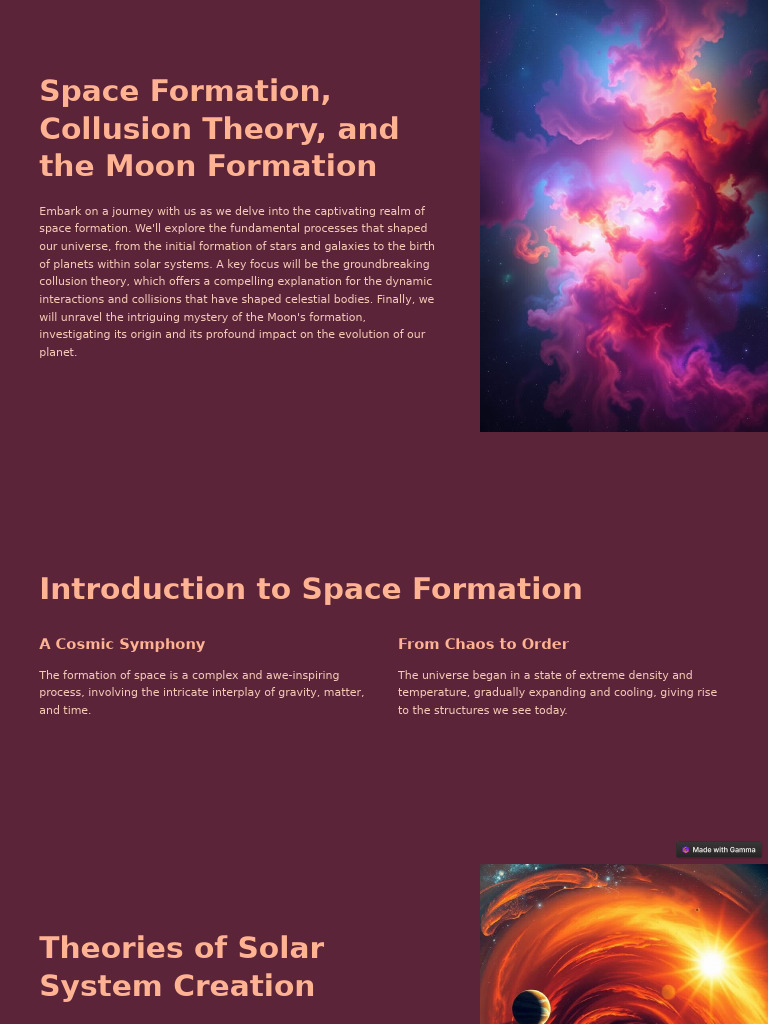 Space Formation Collusion Theory and the Moon Formation | PDF | Giant ...