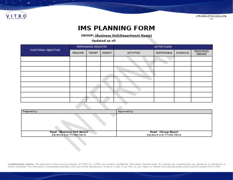 VTR FRM STCM 2024 078 v02 - Ims Planning Form | PDF