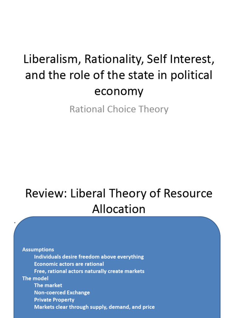 Liberalism and Rational Choice Theory | PDF | Market (Economics ...