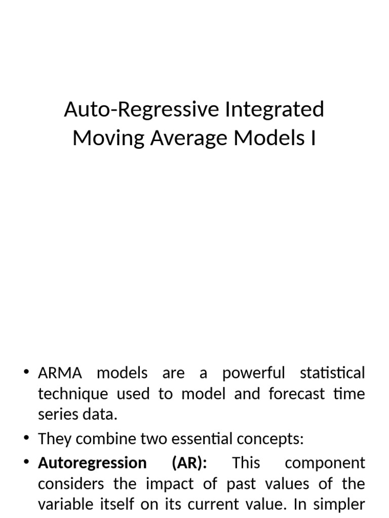 Auto Regressive Integrated Moving Average Models I Pdf Stationary Process Autoregressive