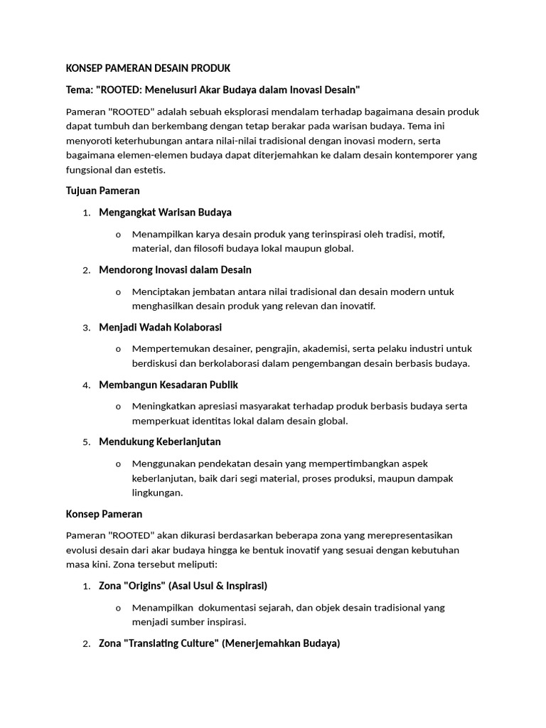 Konsep Pameran Desain Produk | PDF