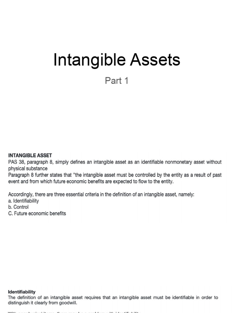 Intangible Assets Part 1 | PDF