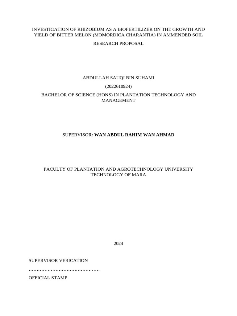 FYP Proposal Sauqi Checked | PDF | Fertilizer | Soil