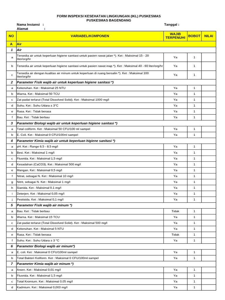 Form Ikl Puskesmas Terbaru | PDF