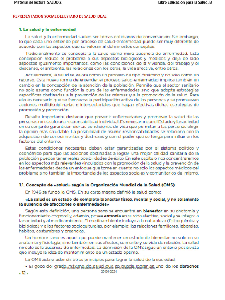 25.EST.2do Mat de Lect Salud 2 | PDF