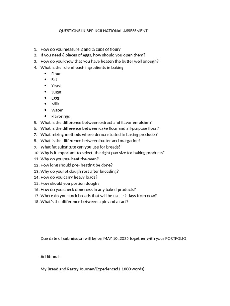 Questions in BPP Ncii National Assessment | PDF