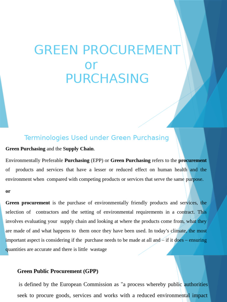 Understanding Green Procurement Practices | PDF | Procurement | Supply ...