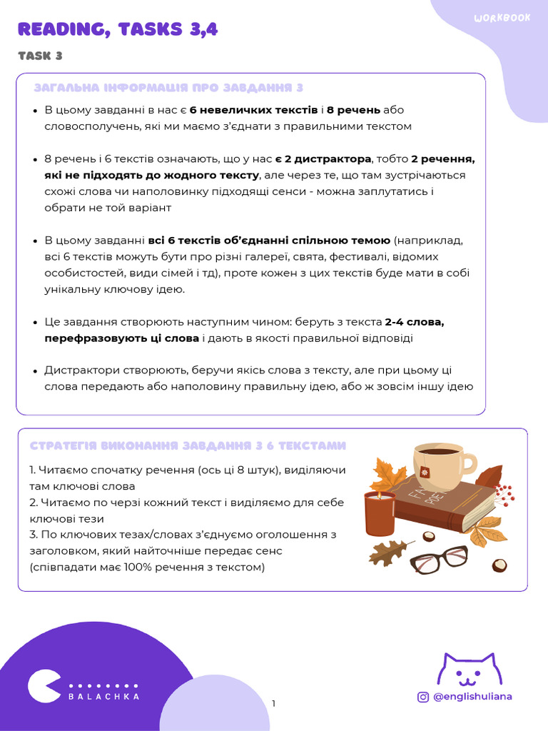 Reading Task 3,4 Workbook | PDF