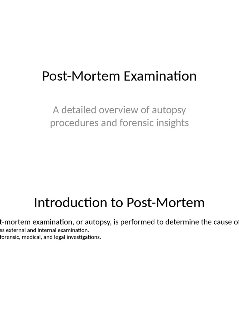 Post Mortem Presentation | PDF