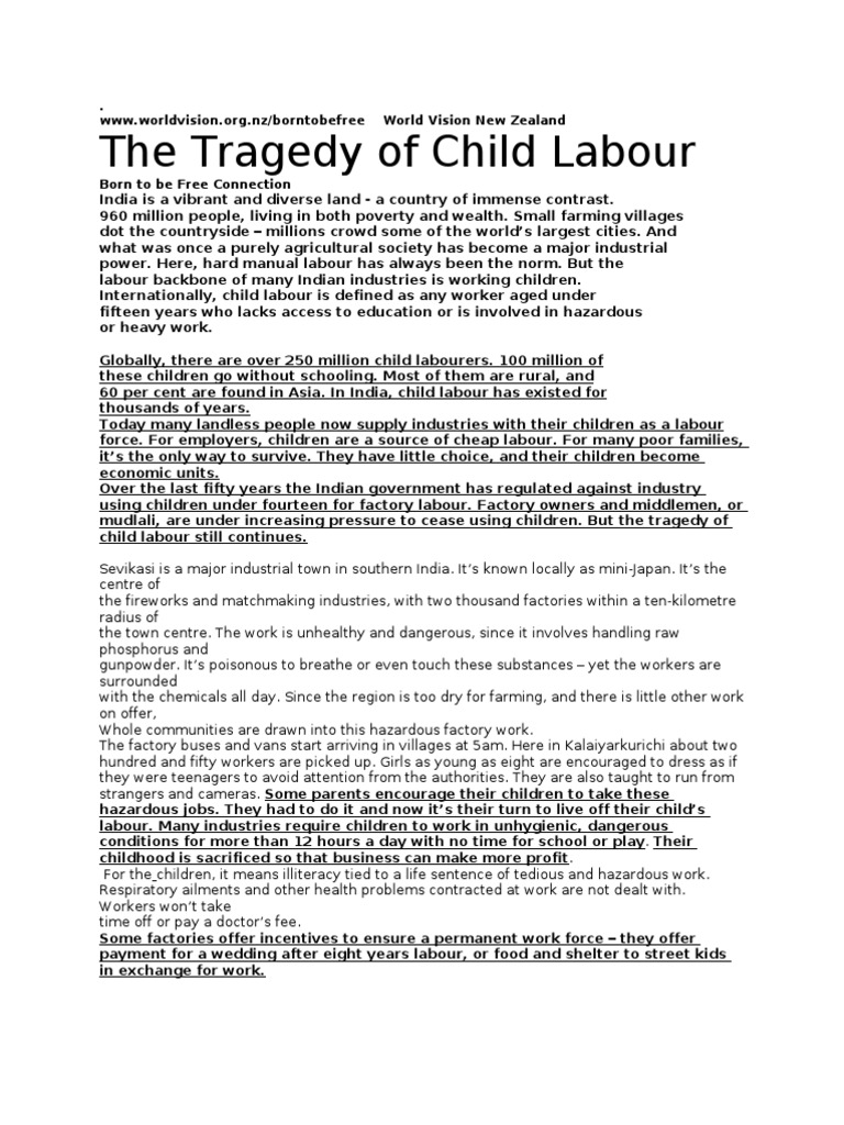 Child Labour Skits Script | Download Free PDF | Child Labour | Strike ...