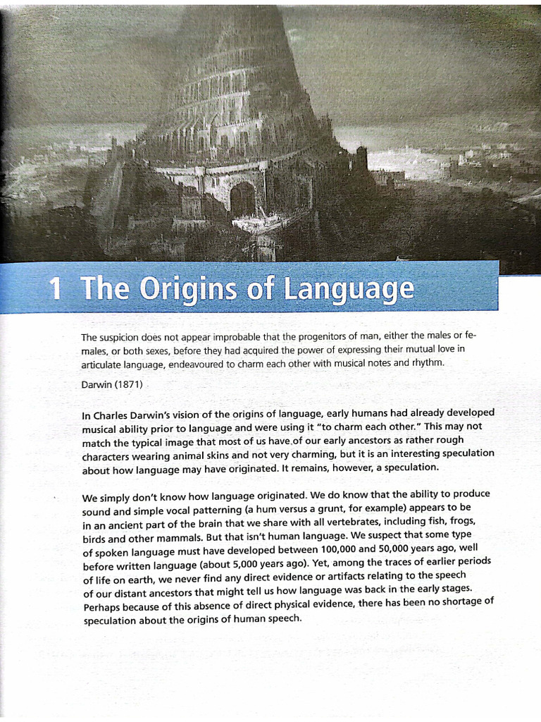 BBA - Linguistics (Origin of Language) | PDF