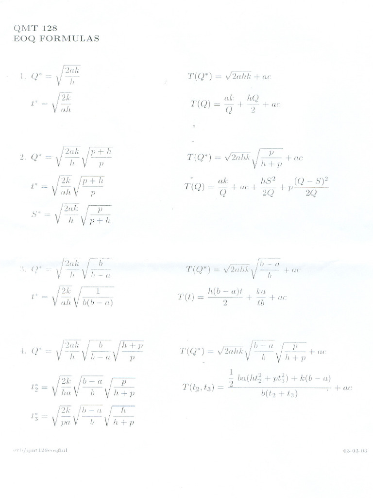 Formula-Sheet-2 | PDF