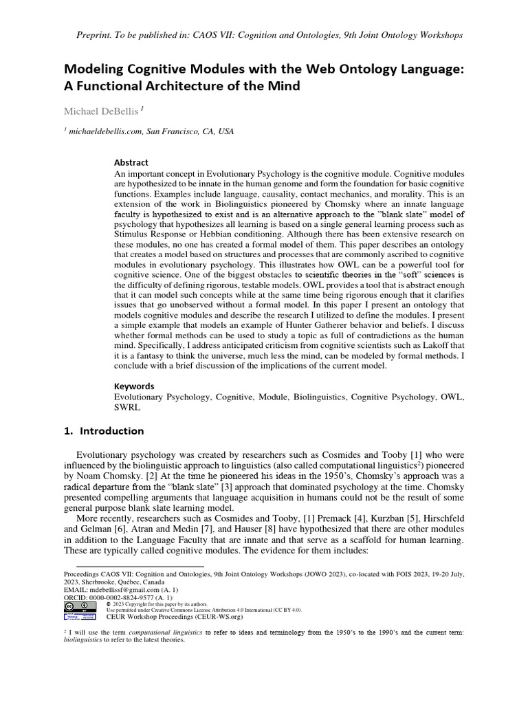 Modeling Cognitive Modules With the Web (3) | PDF | Concept | Semantics