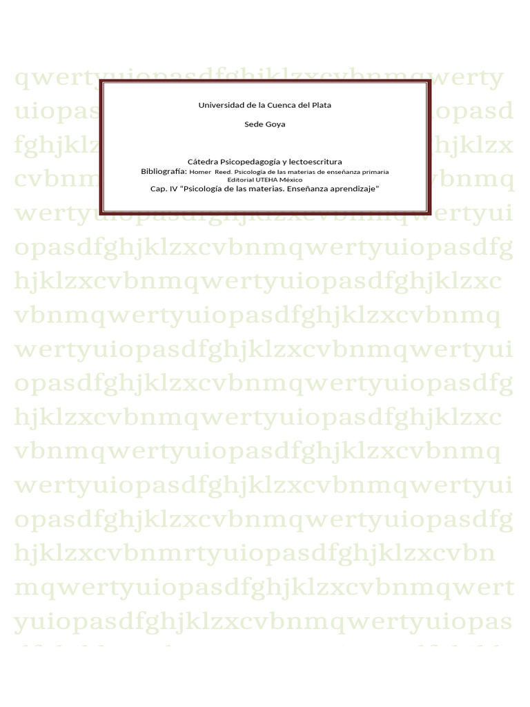 Homer Reed | PDF | Escritura | Aprendizaje